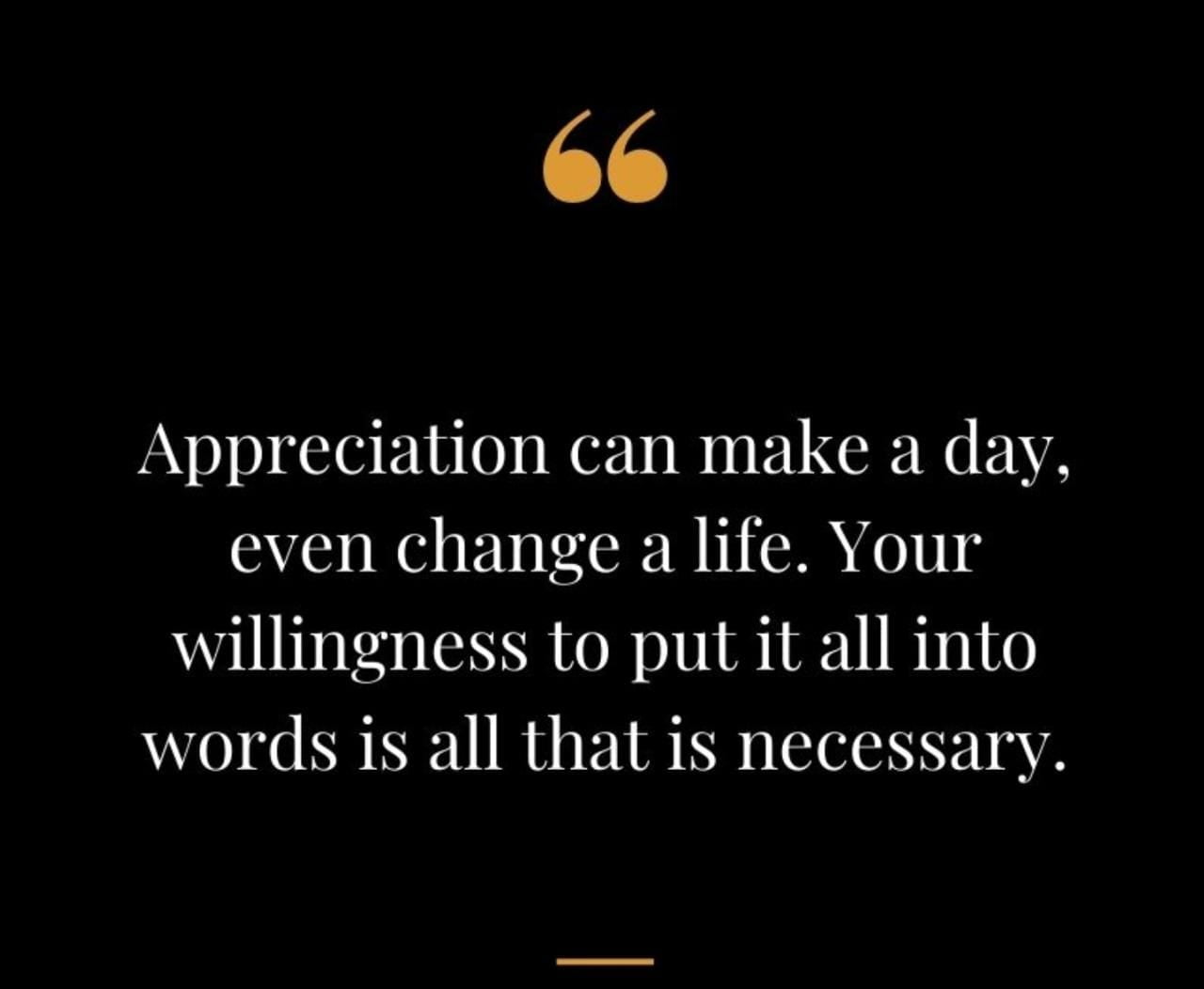 The Power of Appreciation